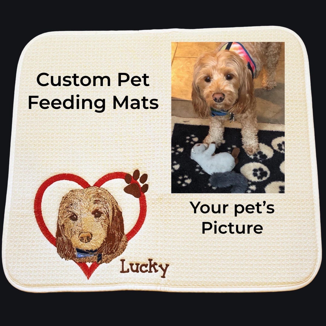 Custom Pet Mat From Pet Photo - Personalized Pet Portrait Placemat ...