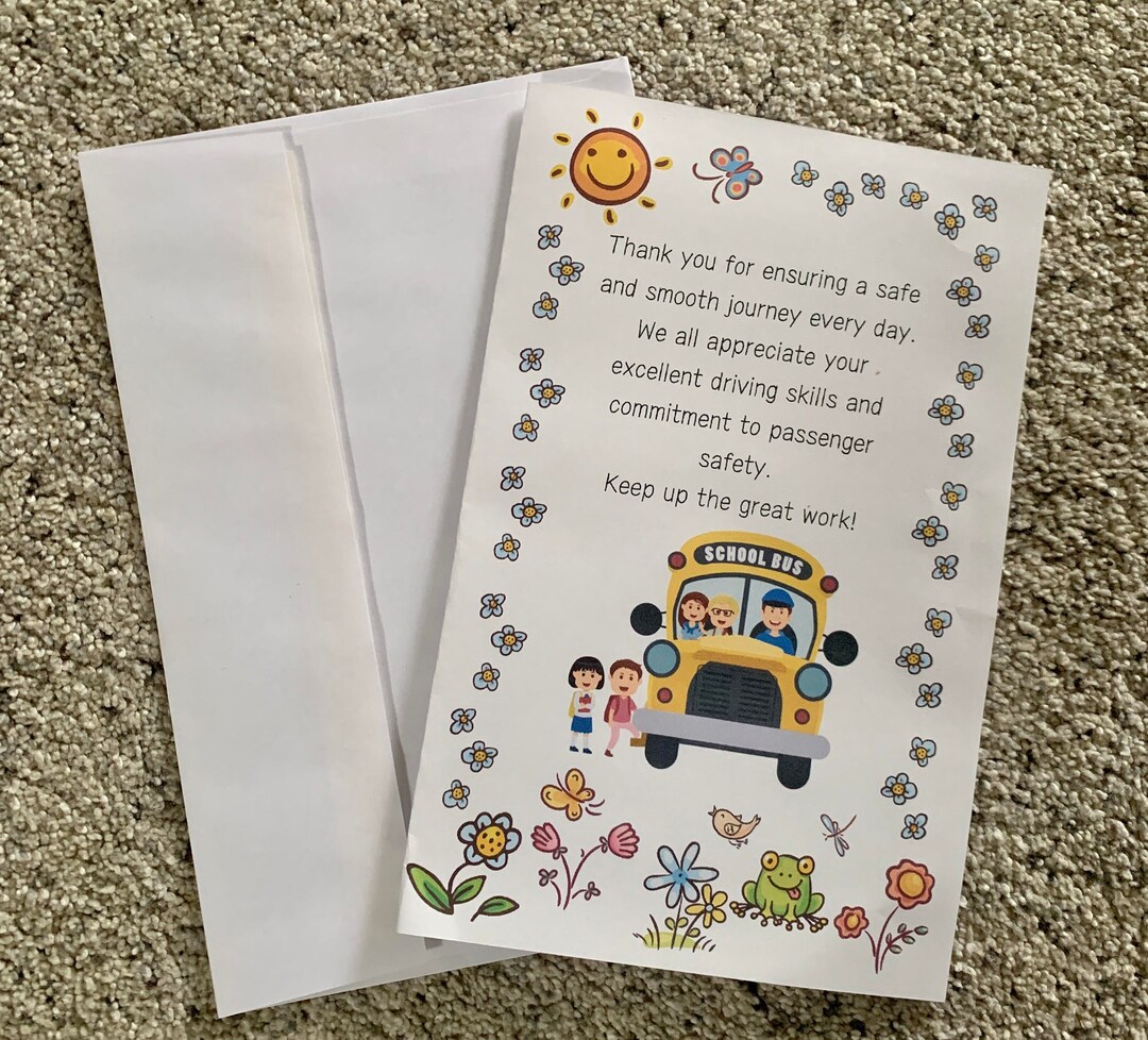 Bus Driver Appreciation Card 5x8 Folded PDF - Etsy