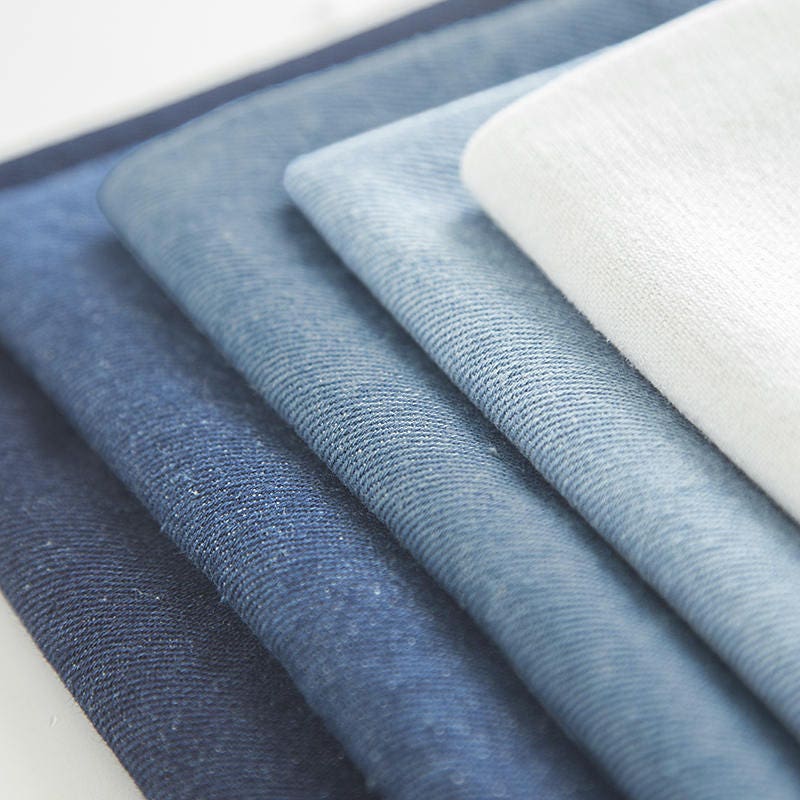 145cm / 57 inch Width Solid Washed Cotton Twill Denim Fabric | Etsy