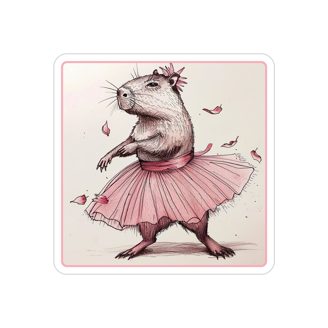 Capybara Ballerina Hand Drawn Design - "the Not so Little Dancer : A ...