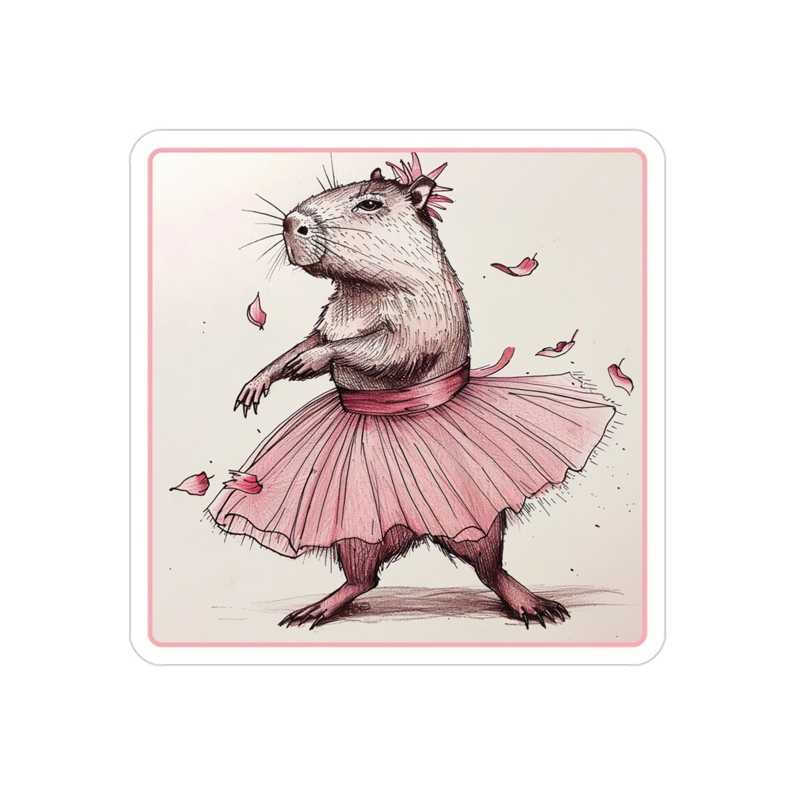 Capybara Ballerina Hand Drawn Design the Not so Little Dancer : A Degas ...