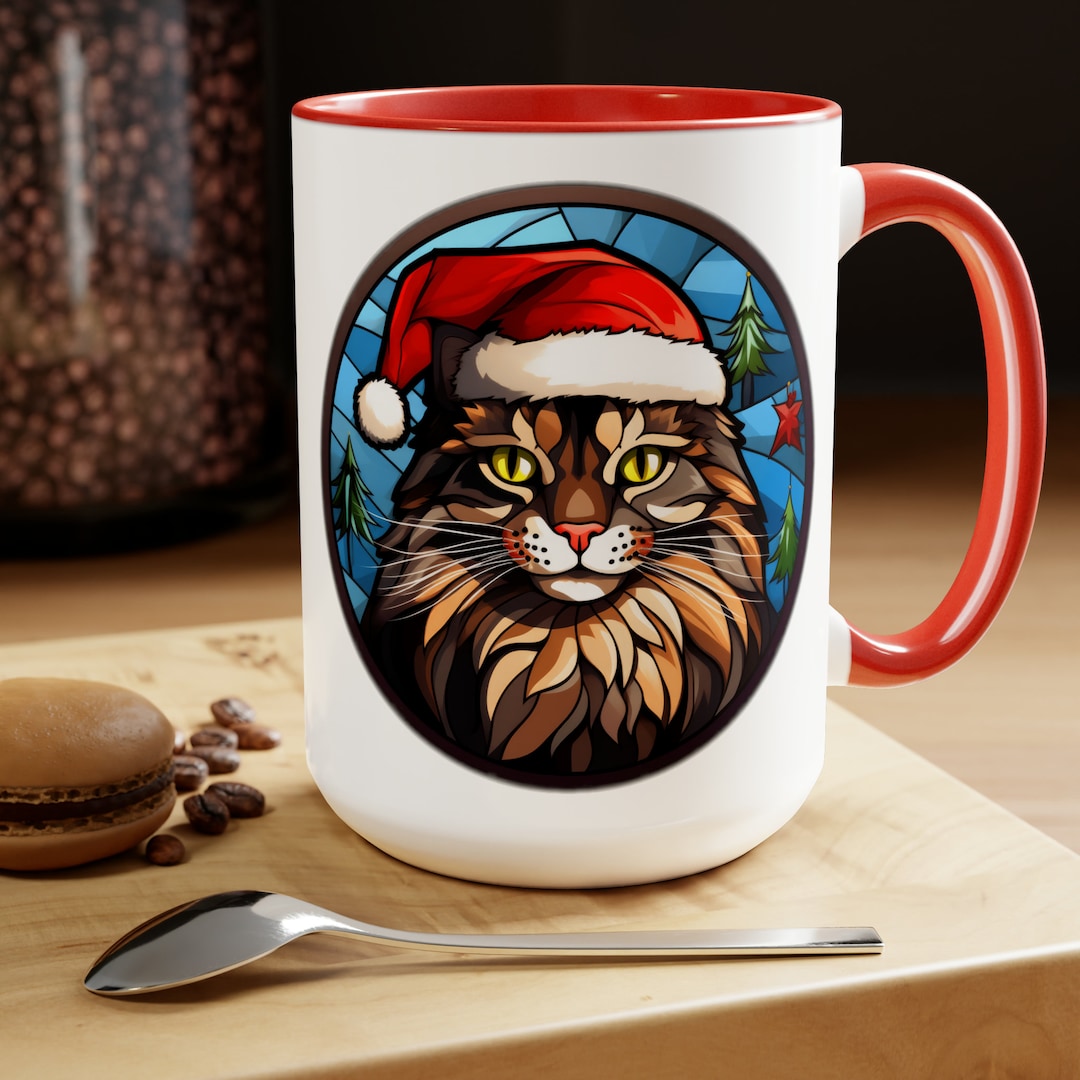 Cat Christmas Mug Cute Cat Tea Cup Christmas Gift Idea for - Etsy
