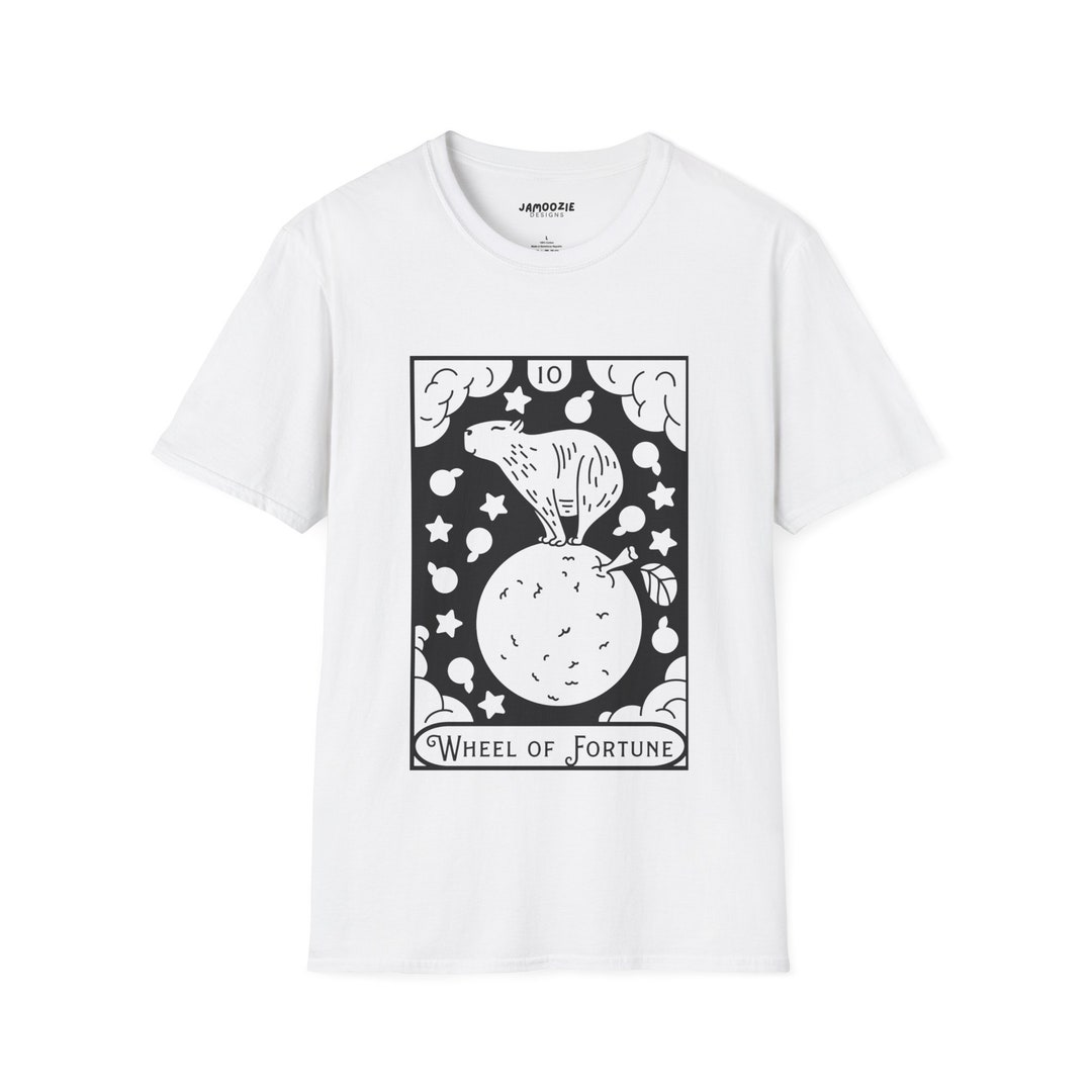 Capybara Wheel of Fortune Tarot Card Design Black and White Positive ...
