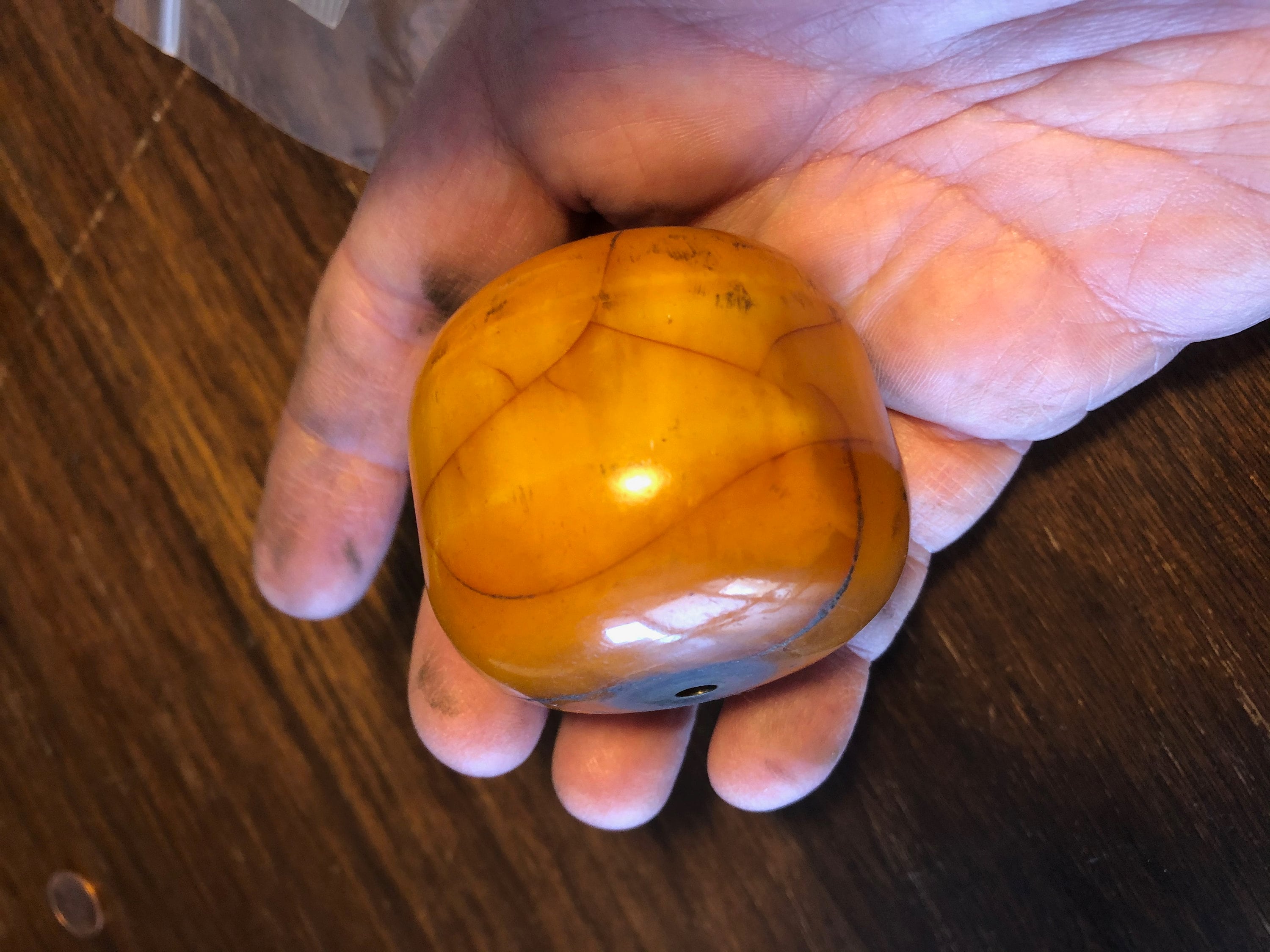 Antique Large Amber Bead ~ Taken off Old Necklace - Etsy