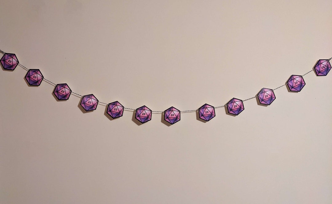 DND Banner Dungeons and Dragons Galaxy Dice Paper Garland Decoration - Etsy