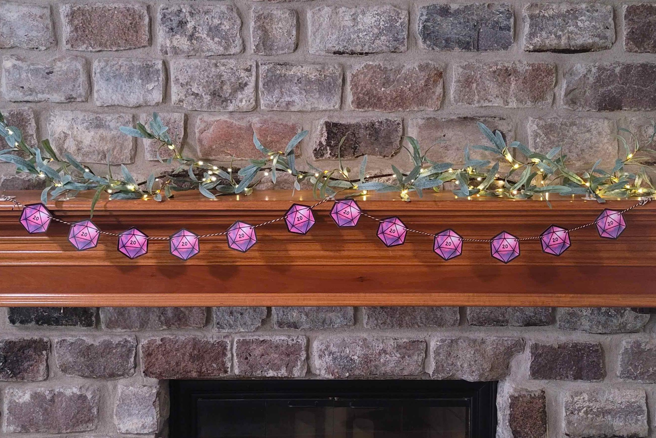 DND Banner - Dungeons - Dragons - Galaxy Dice - Paper Garland ...
