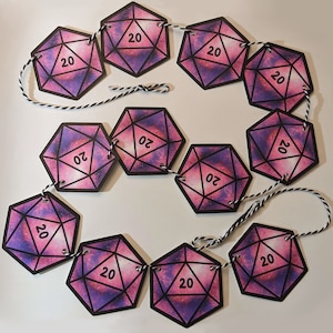 DND Banner Dungeons and Dragons Galaxy Dice Paper Garland Decoration - Etsy