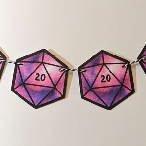 DND Banner Dungeons and Dragons Galaxy Dice Paper Garland Decoration - Etsy