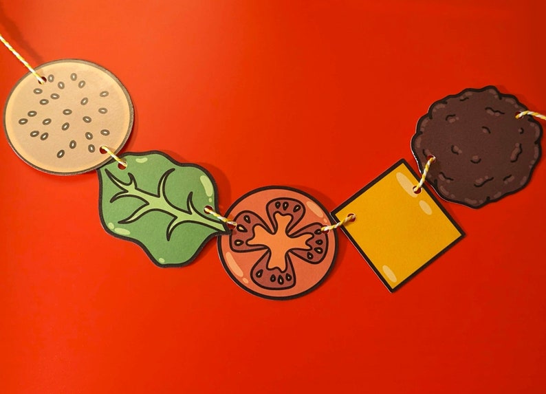 Burger Banner-paper Garland-hamburger Decoration - Etsy