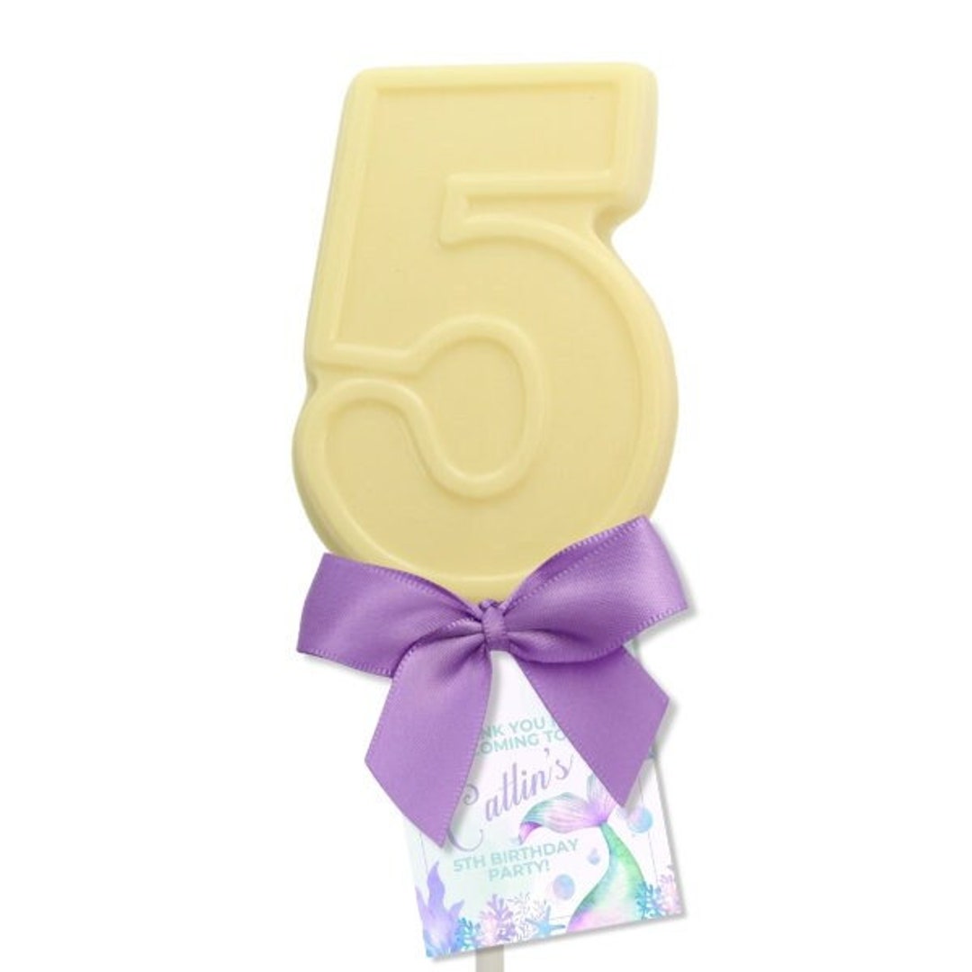 Belgian Chocolate Number 5 Five Shaped Lollipops, 5th Birthday, 5 Years ...