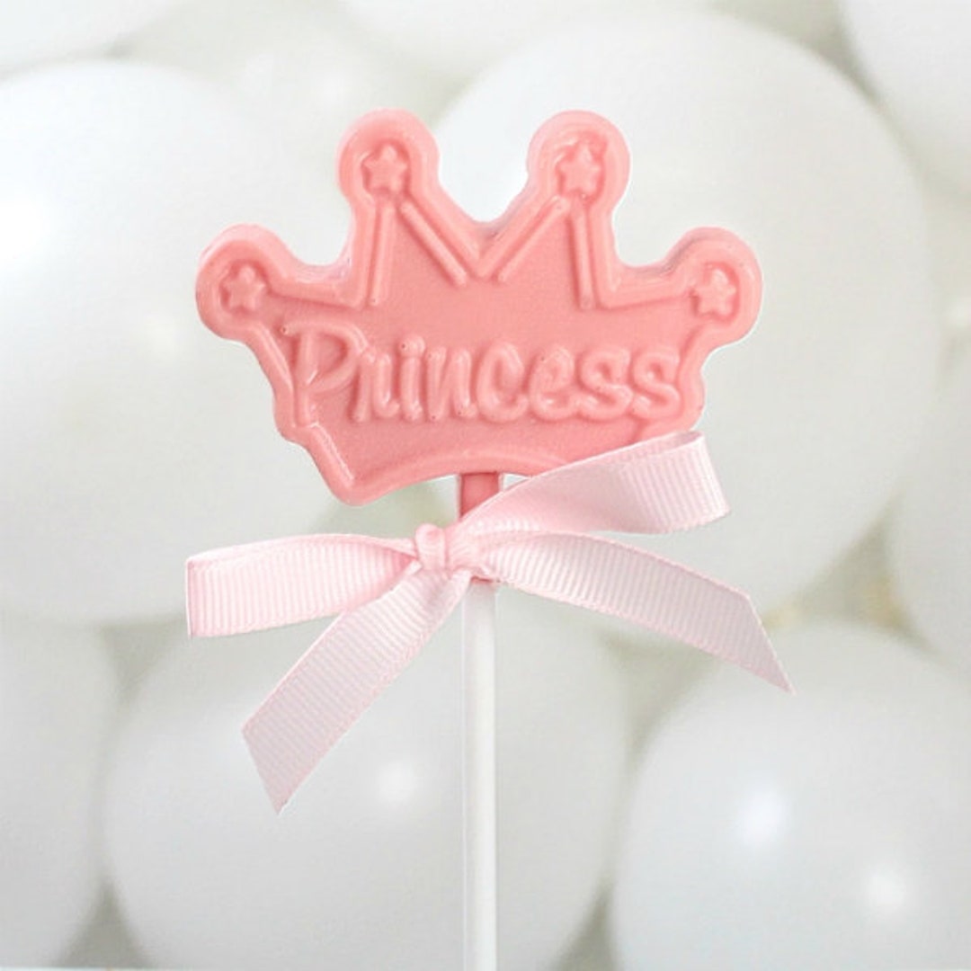 Princess Crown Shaped Chocolate Lollipops Princess Birthday Party ...