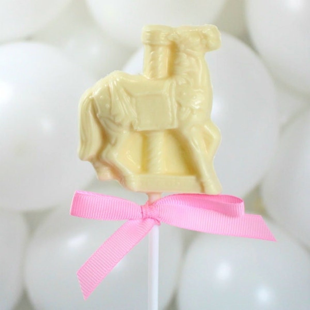 Carousel Horse Shaped Chocolate Lollipops Pony Birthday Party Belgian ...