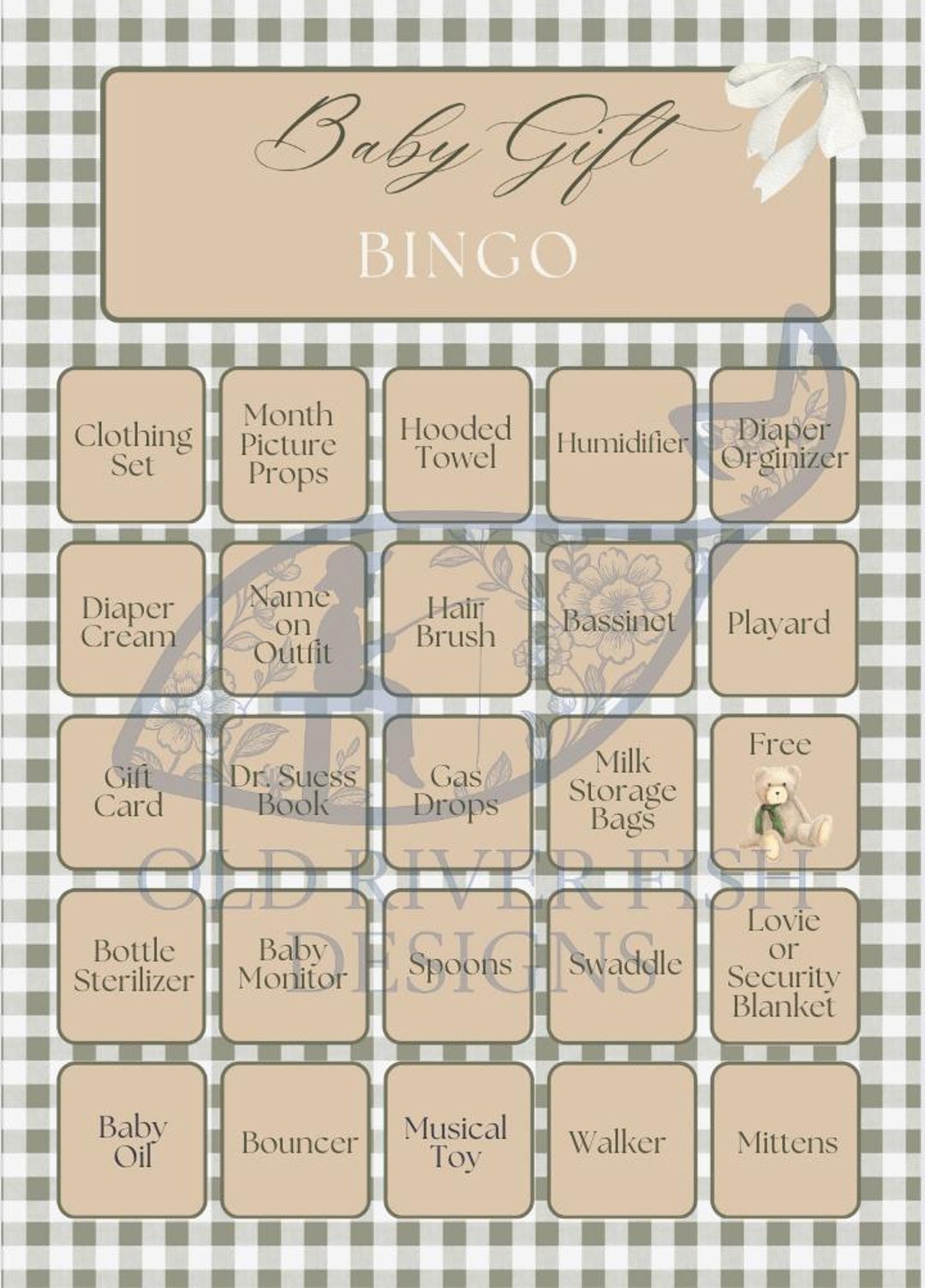 Bear Baby Shower Bingo Game: 30 Printable Cards (PDF Download) - Etsy