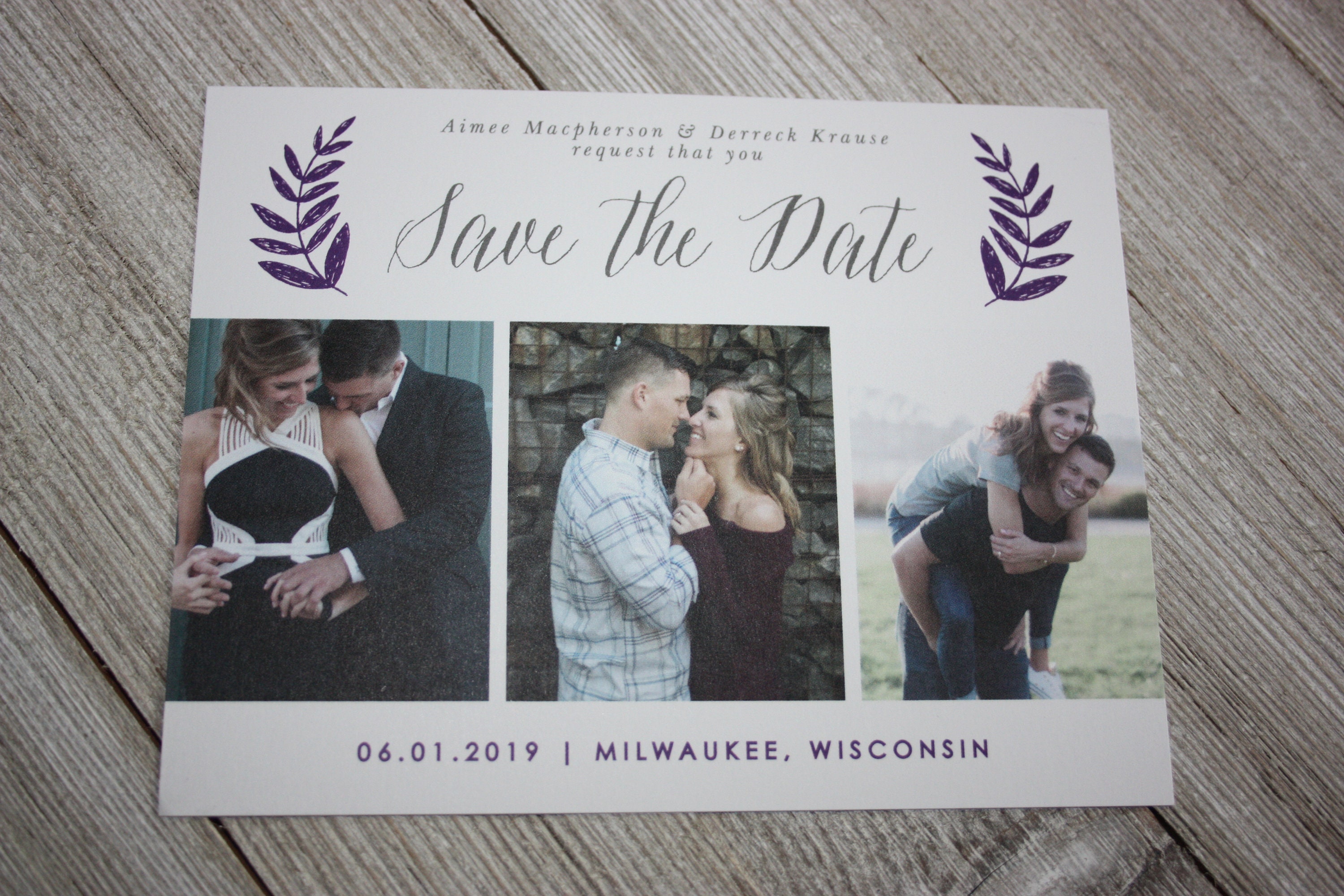Save the Date Personalized Postcard With Photos, Save-the-date, Wedding ...