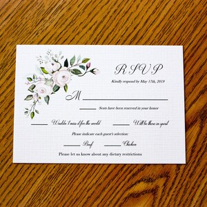 Custom Floral Wedding Invitation, Watermark, Metallic, Invite ...