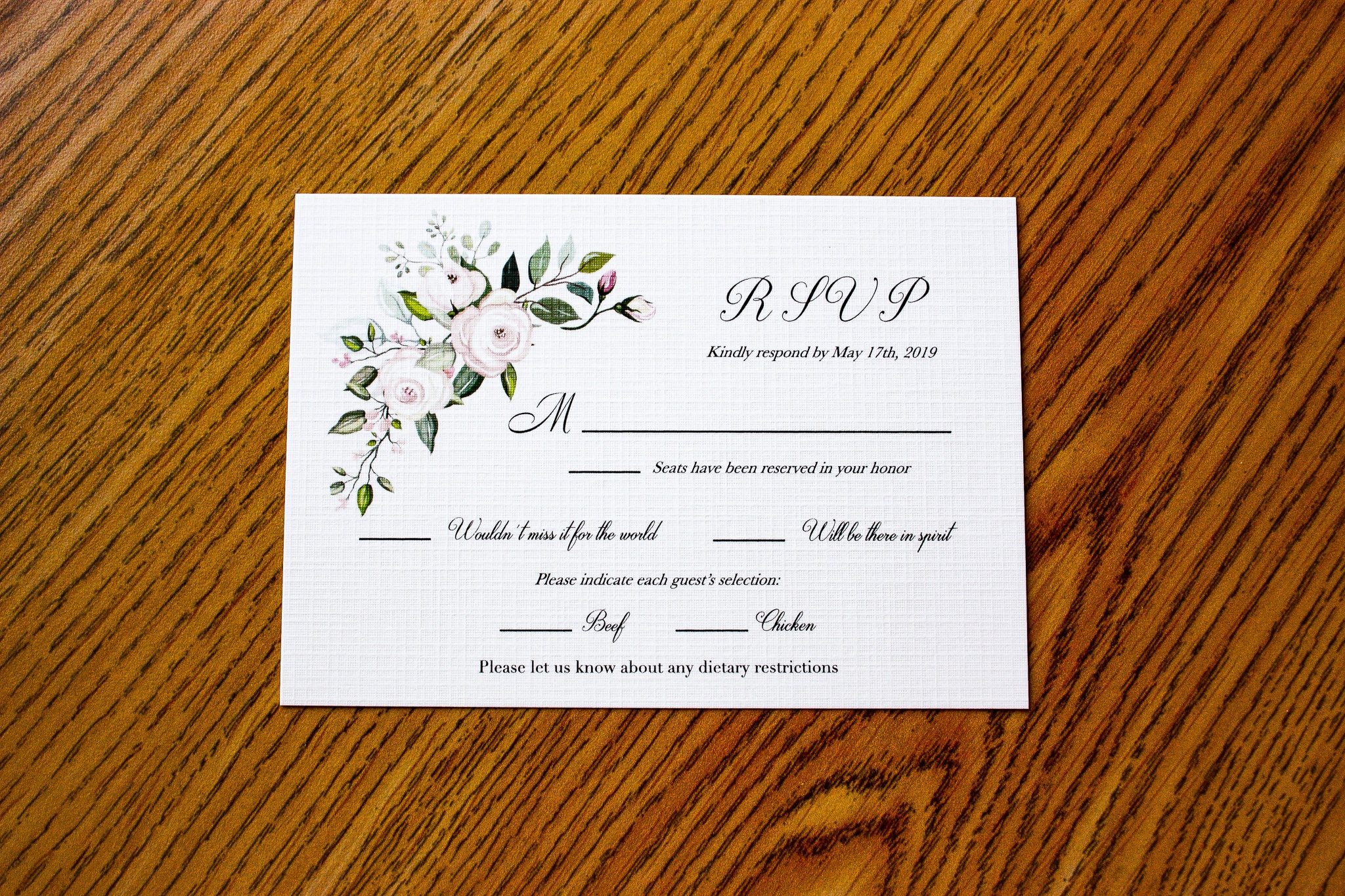 Custom Floral Wedding Invitation, Watermark, Metallic, Invite ...