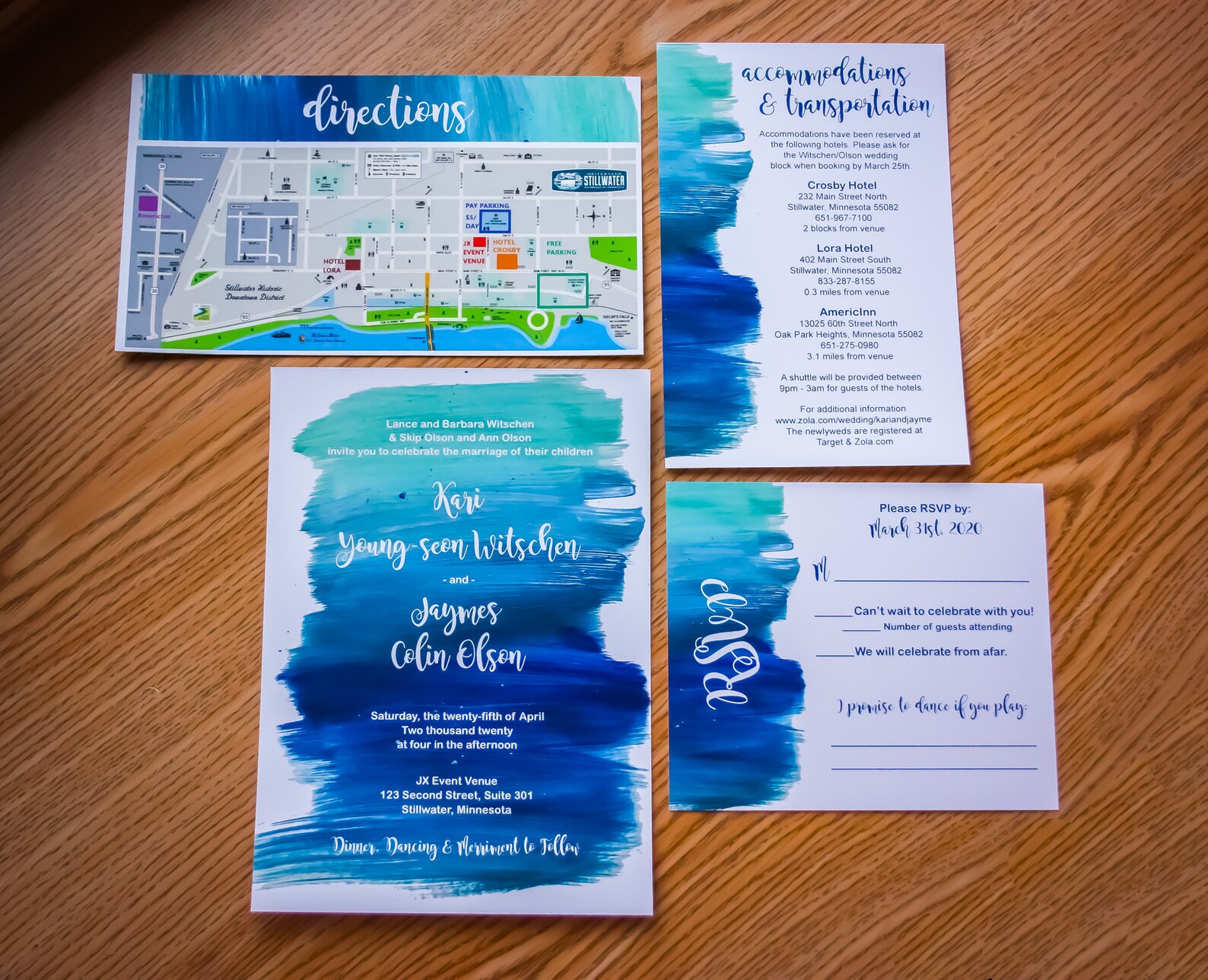 Watercolor Gradient Wedding Invitation, Watermark, Water, Sailing ...