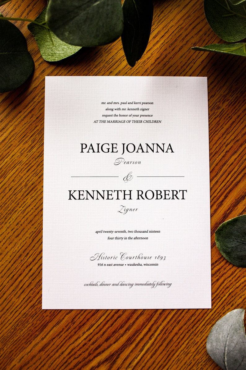 Custom Elegant White Black Wedding Invitation Watermark - Etsy