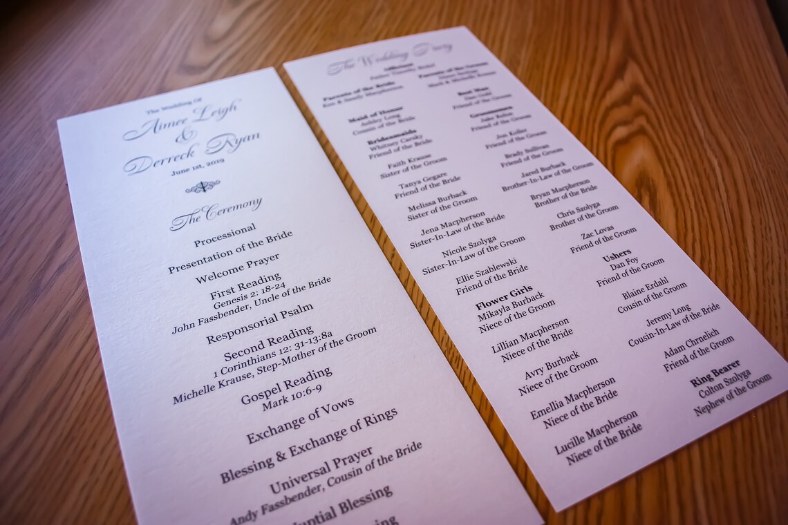 Custom Elegant Wedding Program Template, Printable Wedding Program ...