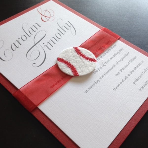 Softball Wedding Invitations - Etsy