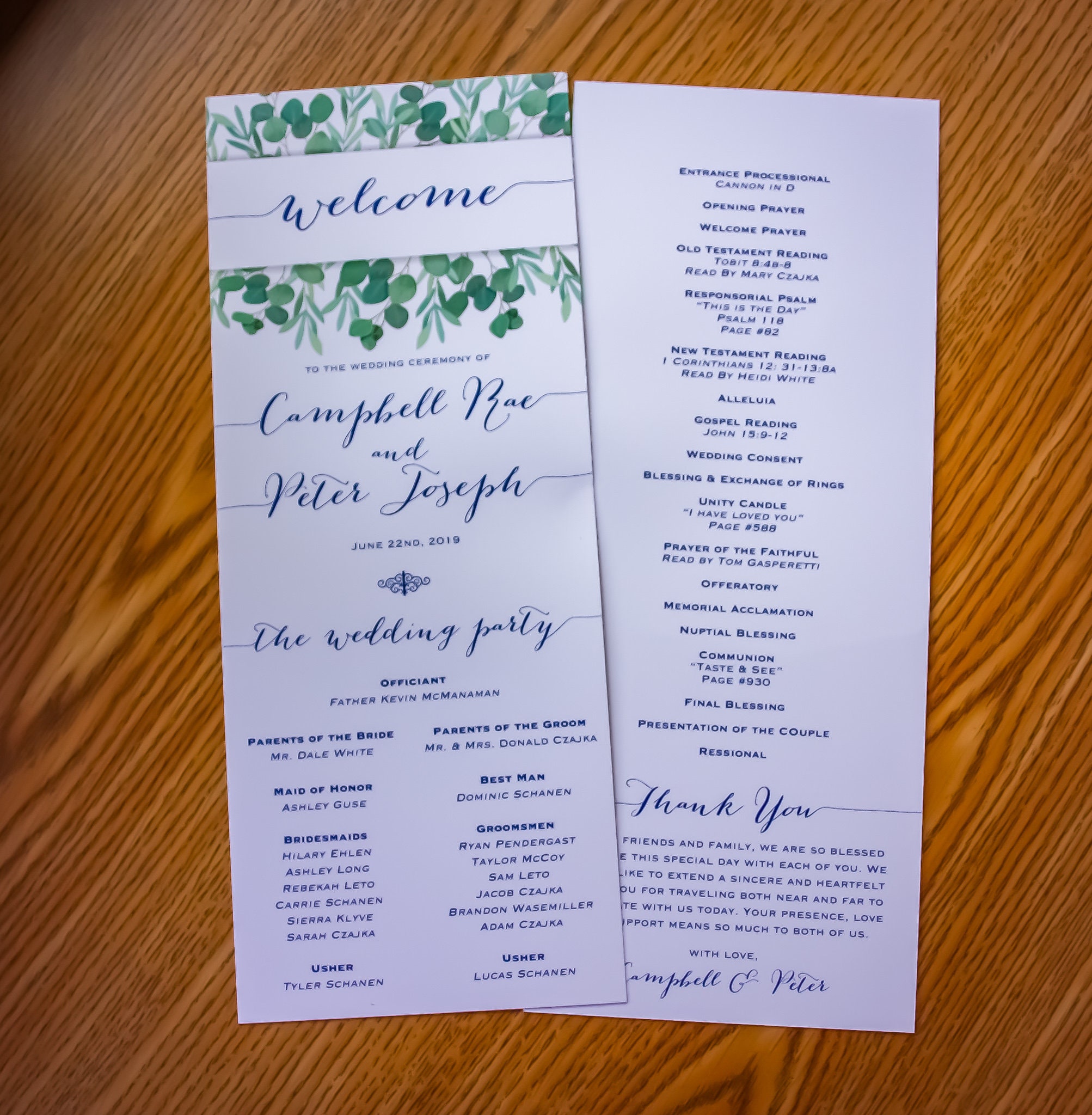Greenery Wedding Program Template, Printable Wedding Program ...