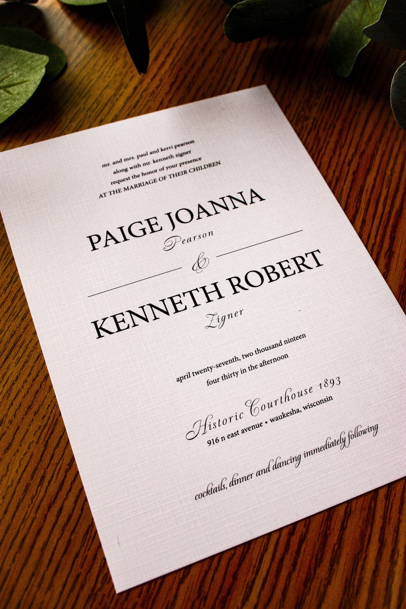 Custom Elegant White Black Wedding Invitation Watermark - Etsy