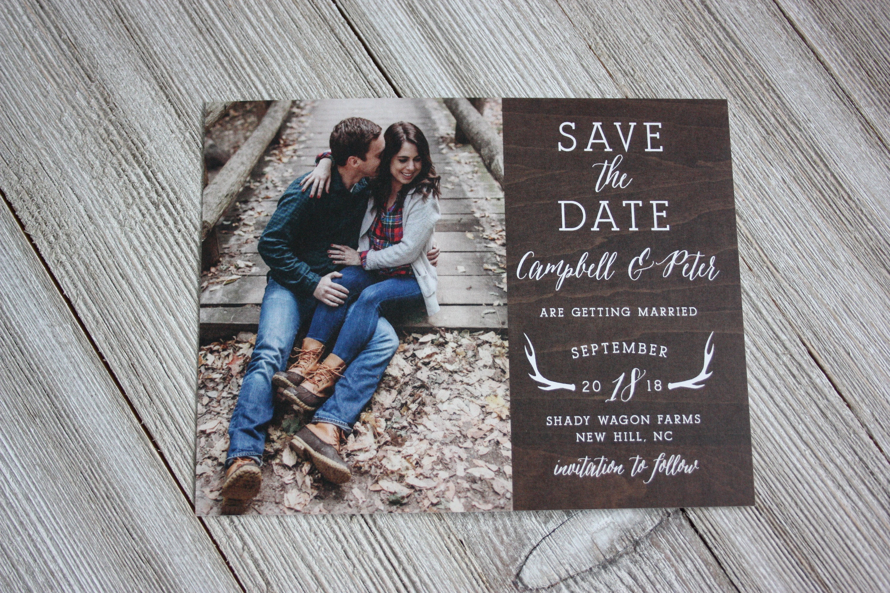 Rustic Save the Date Personalized Postcard With Photos, Save-the-date ...