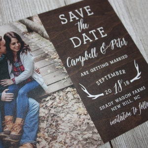 Rustic Save the Date Personalized Postcard With Photos, Save-the-date ...
