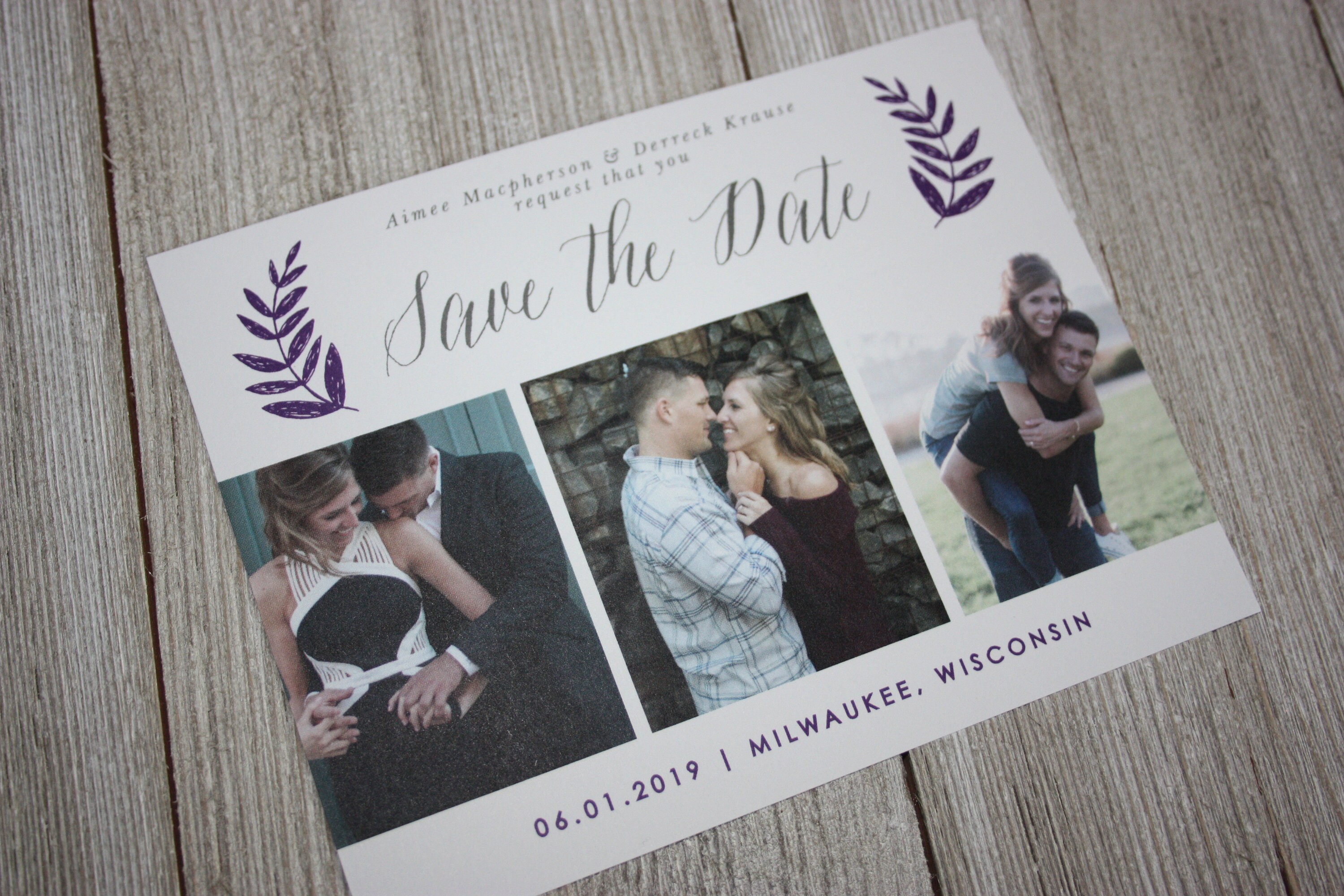 Save the Date Personalized Postcard With Photos, Save-the-date, Wedding ...