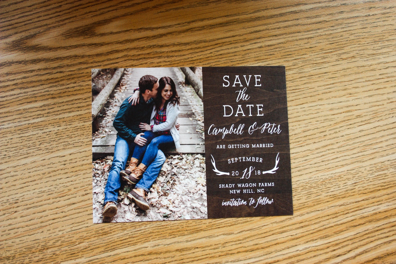Rustic Save the Date Personalized Postcard With Photos, Save-the-date ...