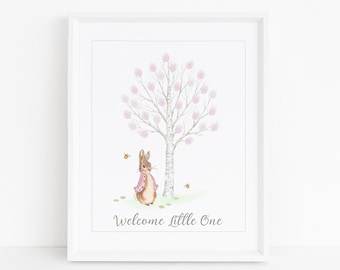 Baby Shower Fingerprint Guest Book Peter Rabbit Baby Shower Alternative ...