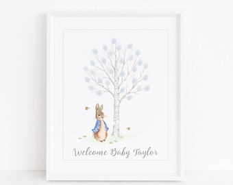 Peter Rabbit Fingerprint Guest Book Peter Rabbit Baby Shower ...
