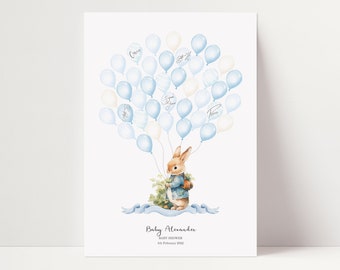 Personalised Peter Rabbit Alternative Guest Book Baby Shower Signature ...