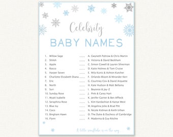 Baby Shower Games Celebrity Baby Names Game Woodland Baby | Etsy