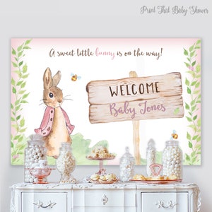 Peter Rabbit Baby Shower Backdrop - Baby Shower Backdrop - Printable ...