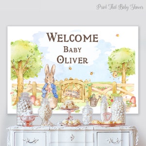 Peter Rabbit Baby Shower Backdrop - Baby Shower Backdrop - Printable ...