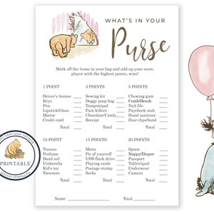Whats in Your Purse Game | Instant Download | Printable Baby Shower ...