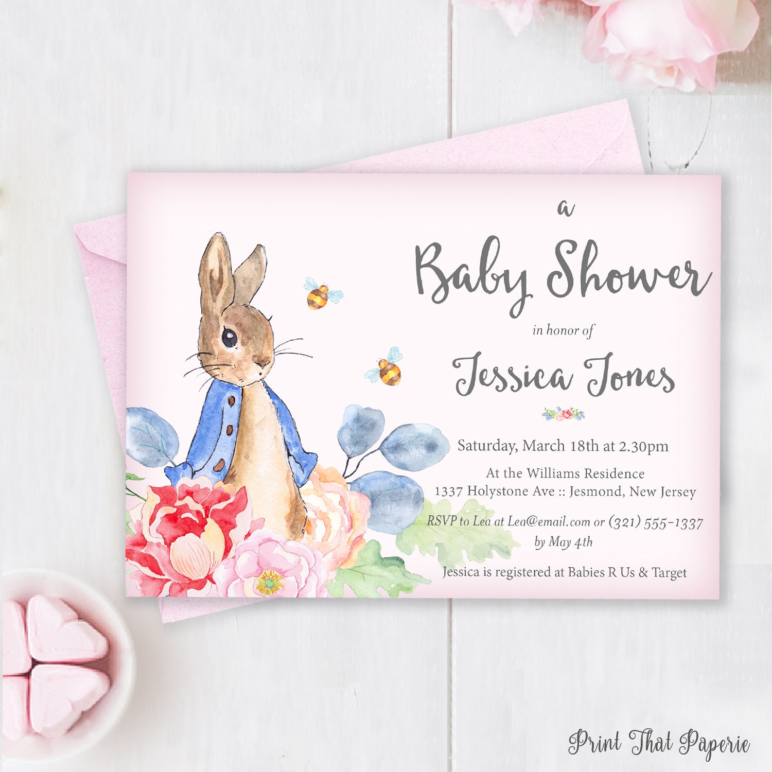 Peter Rabbit Baby Shower Invitation Peter Rabbit Invitation - Etsy UK