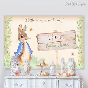 Peter Rabbit Baby Shower Backdrop - Baby Shower Backdrop - Printable ...