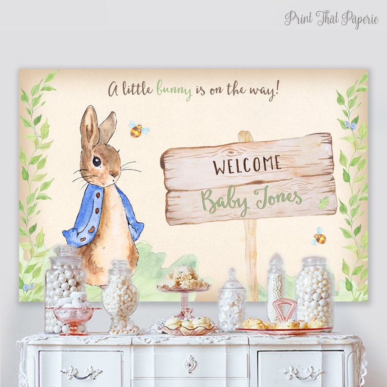 Peter Rabbit Baby Shower Backdrop Baby Shower Backdrop | Etsy