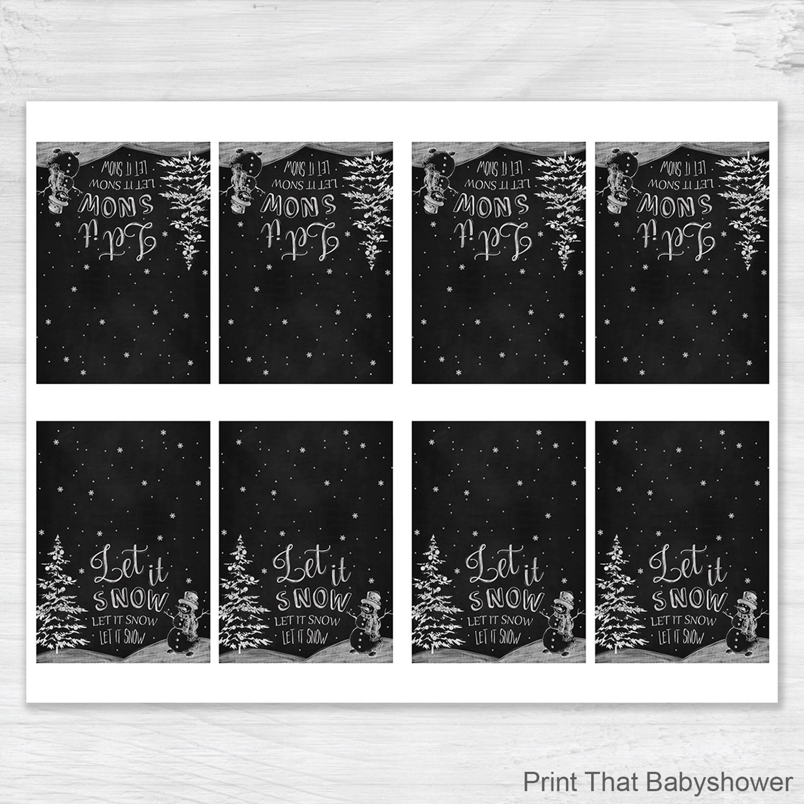 Printable Christmas Tags Let It Snow Christmas Gift Tags | Etsy