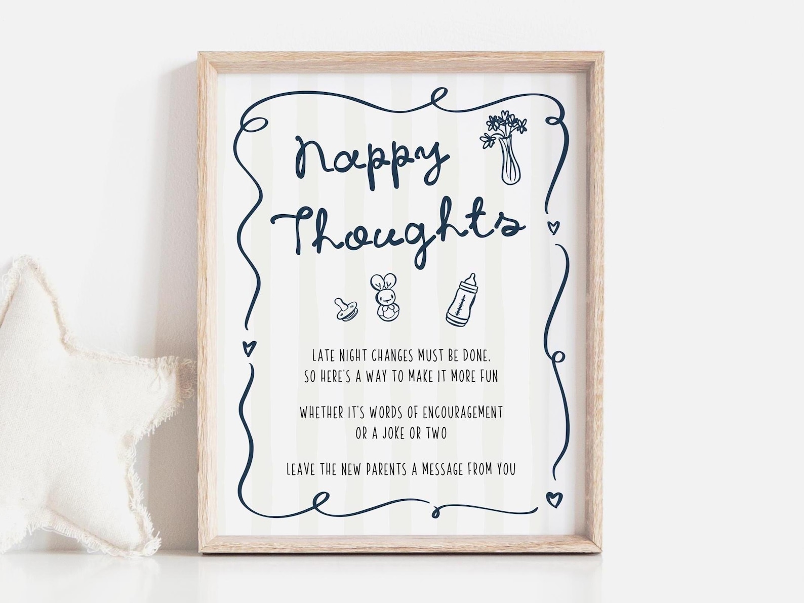 Baby Shower Game - Diaper Thoughts - Write on Nappy Message - Cafe Bébé ...