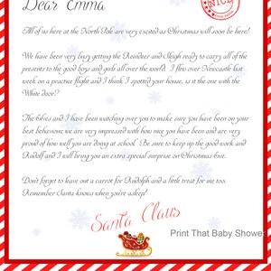 Personalized Letter From Santa Christmas Letter Printable Download ...