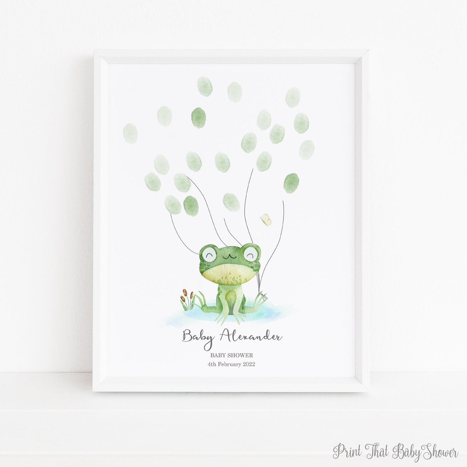 Baby Shower Fingerprint Guest Book Frog Baby Shower - Etsy