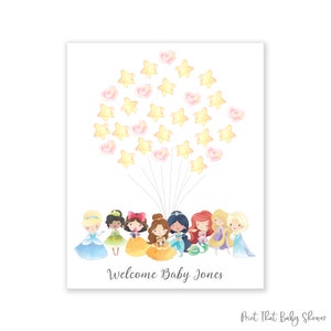 Baby Shower Signature Guest Book - Princess Baby Shower - Personalized ...