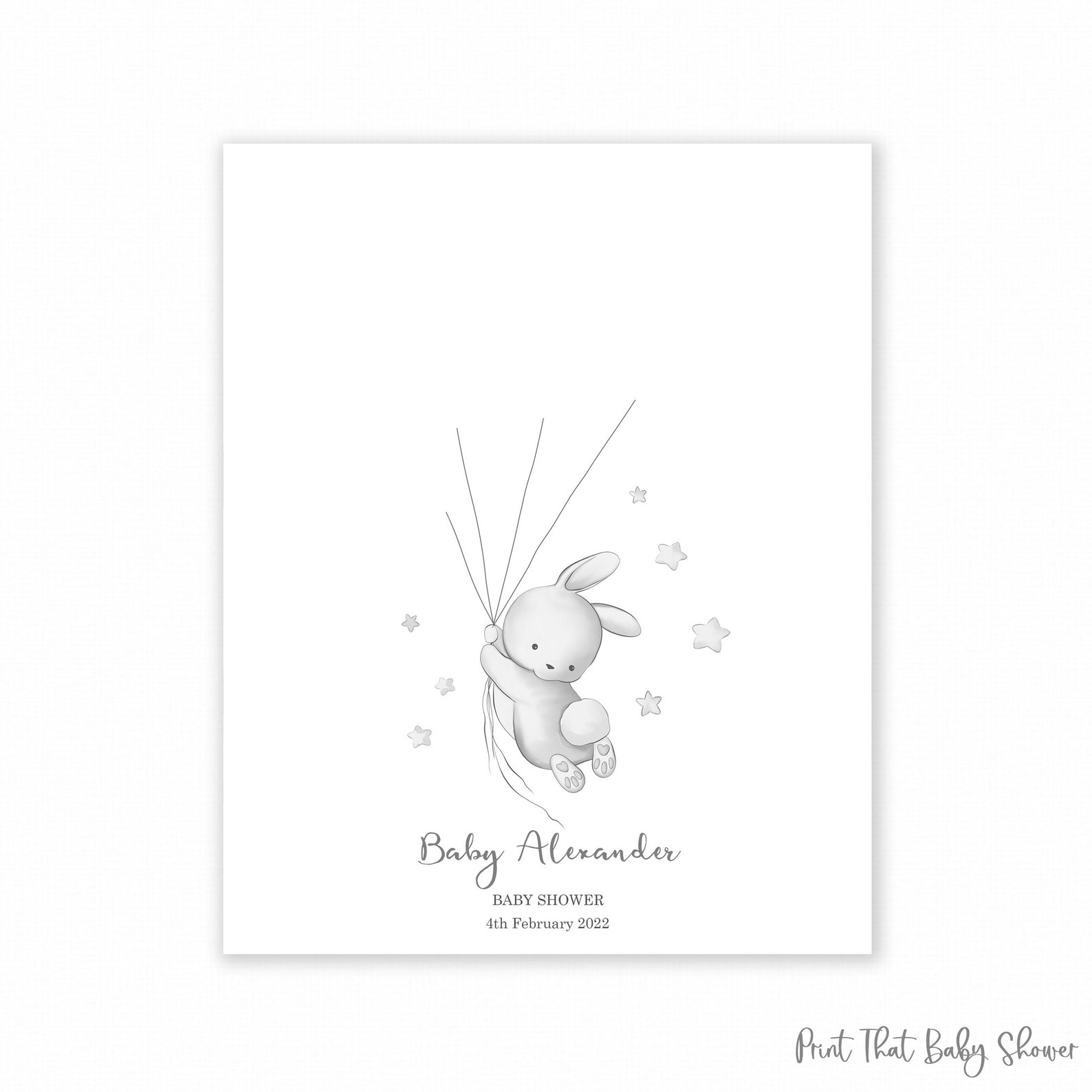 Baby Shower Fingerprint Guest Book Bunny Rabbit Baby Shower - Etsy UK