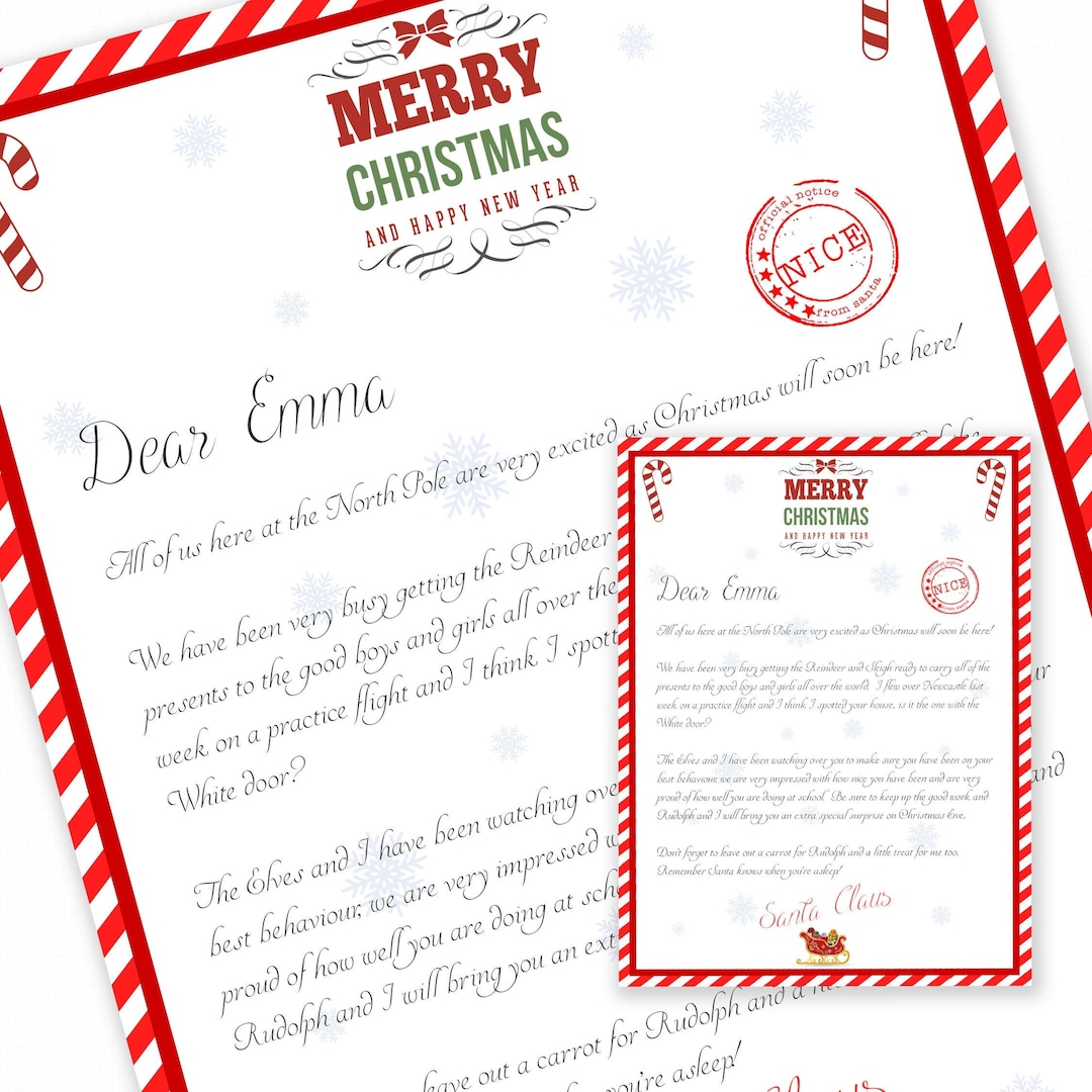 Personalized Letter From Santa Christmas Letter Printable Download ...