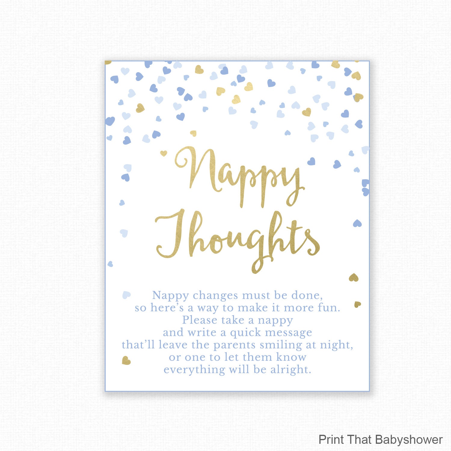 Baby Shower Game Diaper Thoughts Boy Baby Shower Nappy - Etsy UK