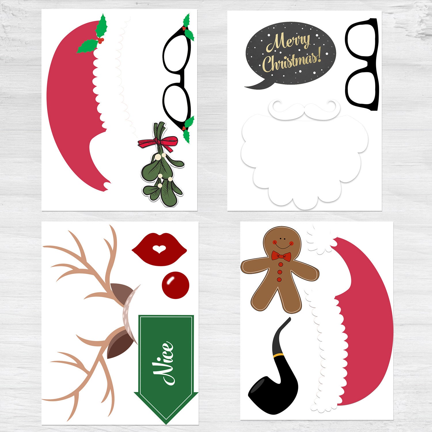 Christmas Photo Booth Props 37 Christmas Props Santa Claus - Etsy UK