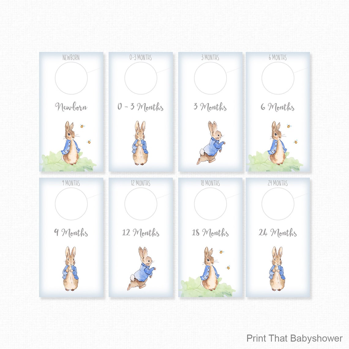 Printable Nursery Closet Dividers Peter Rabbit Baby Clothes - Etsy